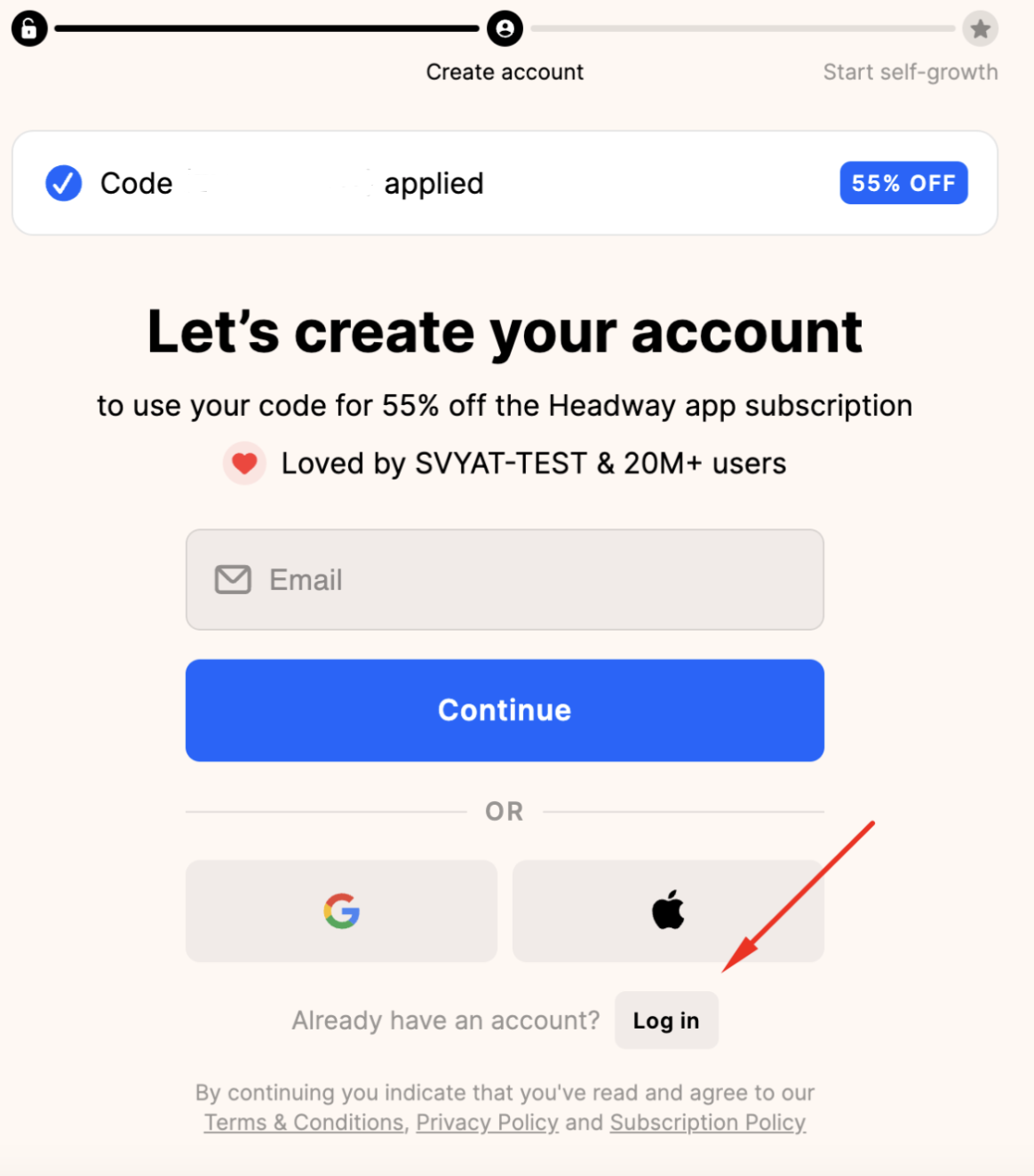 I have a promo code. Where can I submit it? – Headway